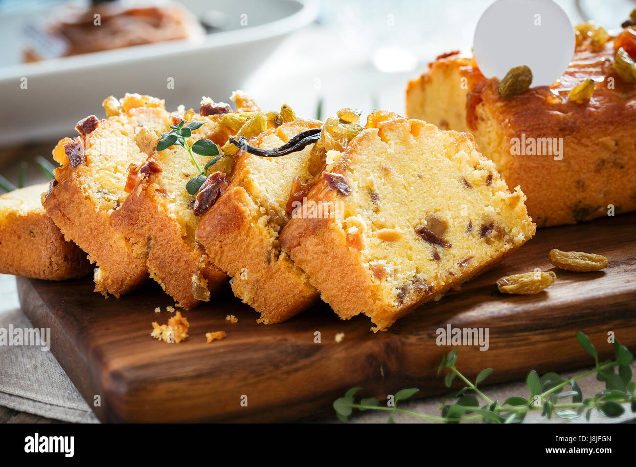 Delicious Fruit Pound Cake with a Vanilla Pod Stock Photo - Alamy