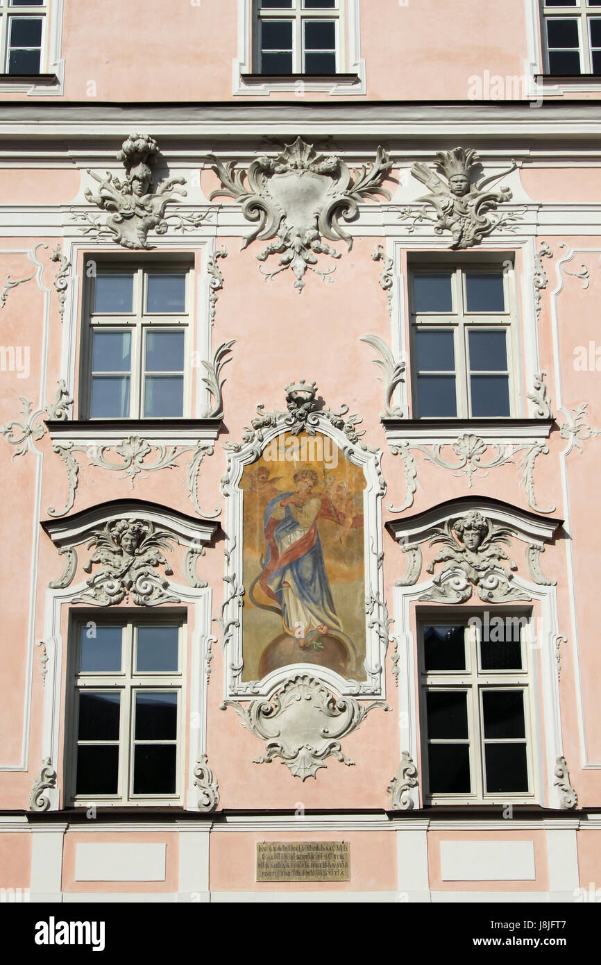 historical, painting, bavaria, facade, rococo, paintings, chateau ...