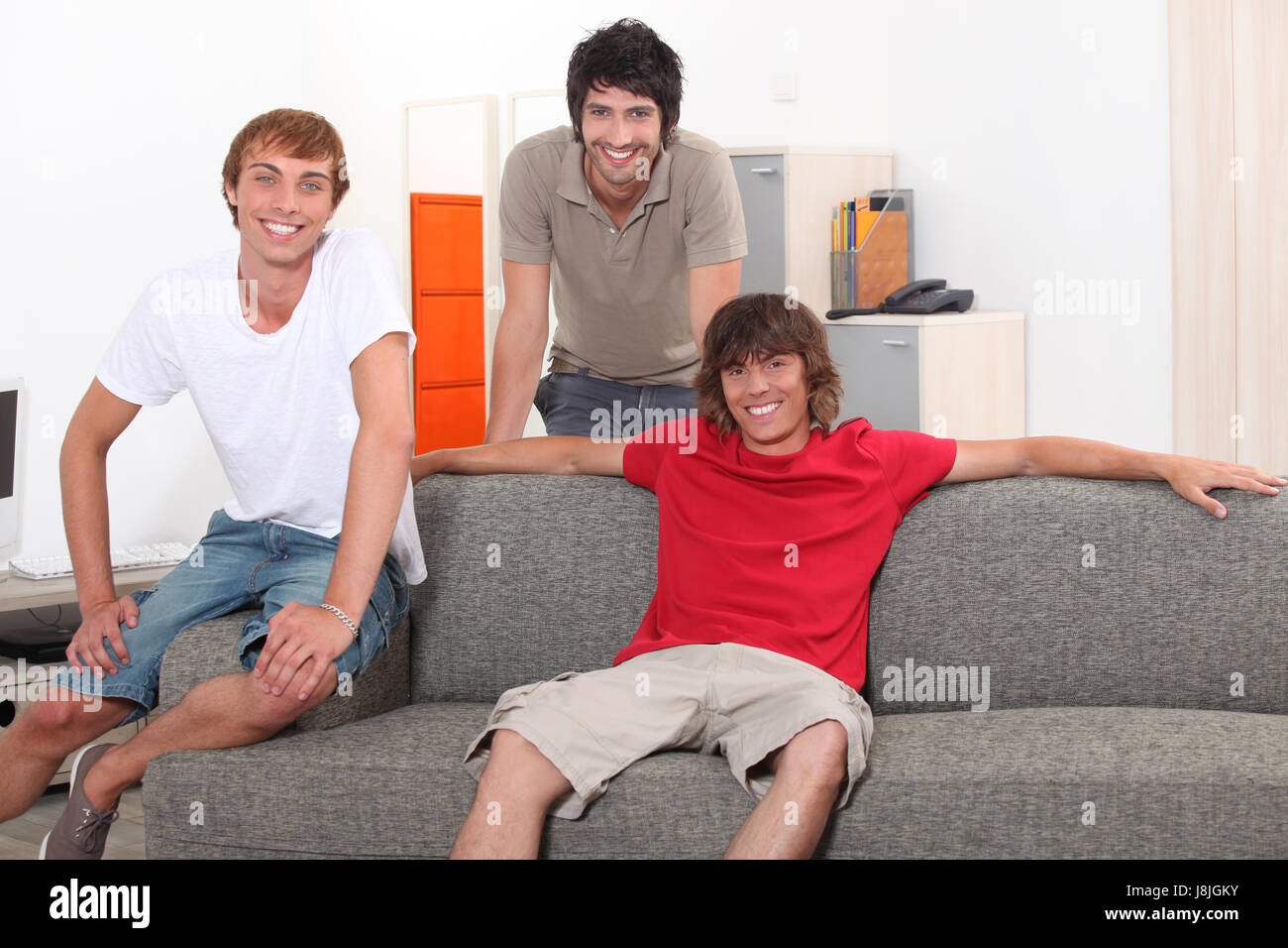 men, man, three, blokes, young, younger, laugh, laughs, laughing, twit ...