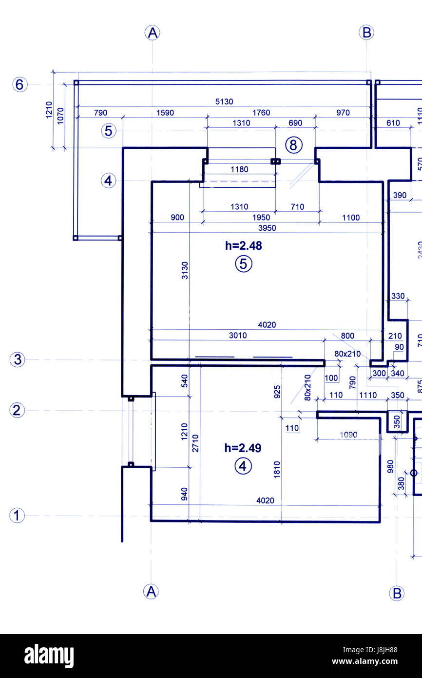 part of construction blueprint. technical project, architectural ...