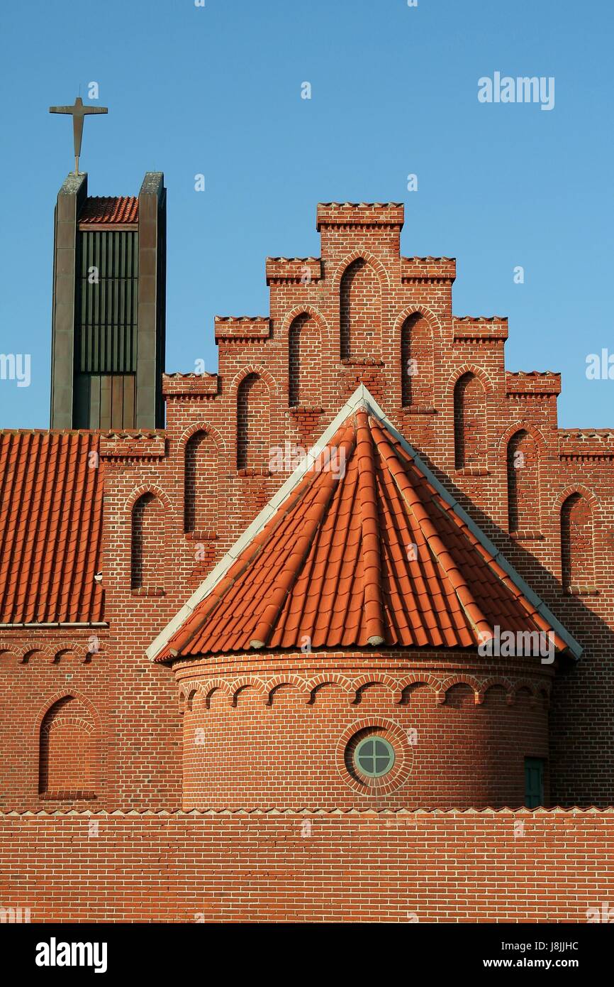blue, church, city, town, heaven, paradise, dome, denmark, gable, blue ...