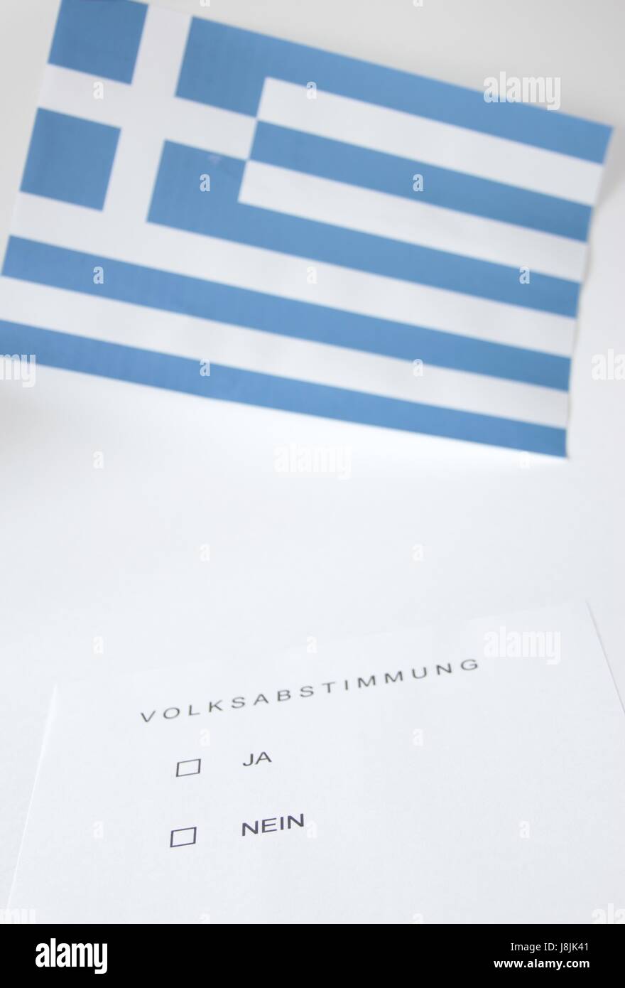 greece, euro, vote, voting, crisis, owe, plebiscite, ballot paper, blue ...