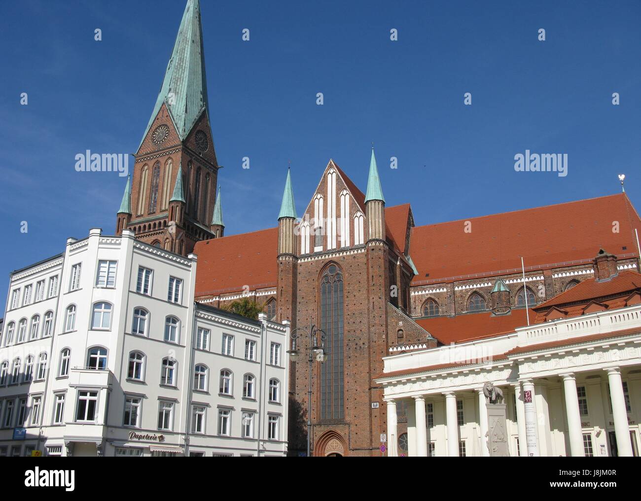 schwerin's old town with cathedral Stock Photo - Alamy