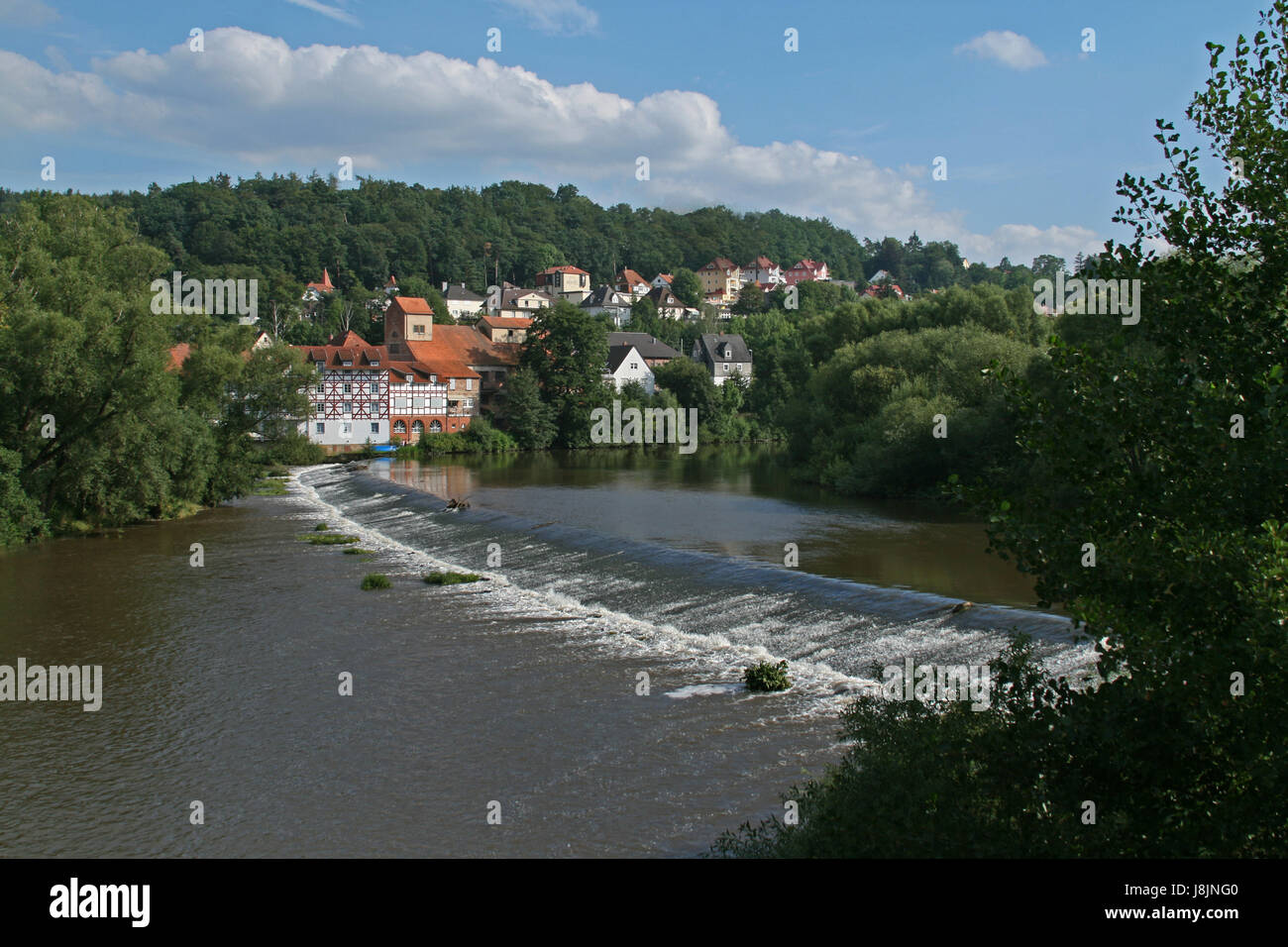 waterfall, cascades, river, water, house, building, waterfall, germany ...