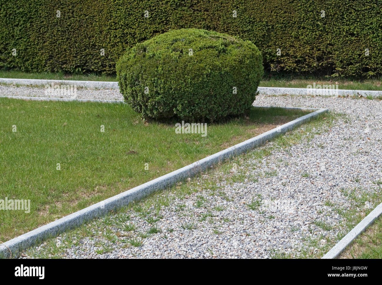 garden, shrub, formal, pathway, path, garden, horizontal, symmetry ...
