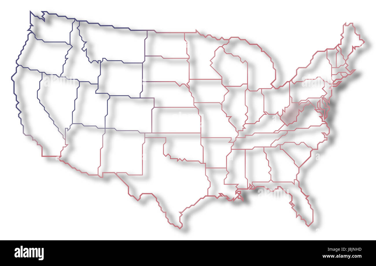 Political map of usa hi-res stock photography and images - Alamy
