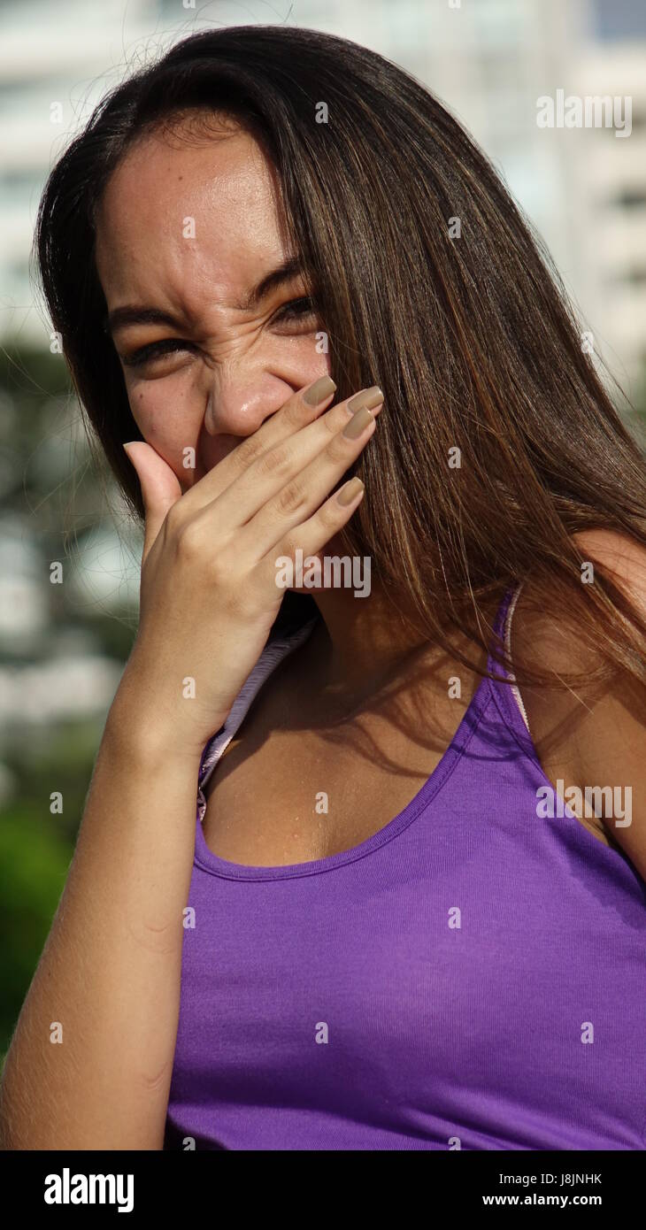 Teen girl laughing hi-res stock photography and images - Alamy