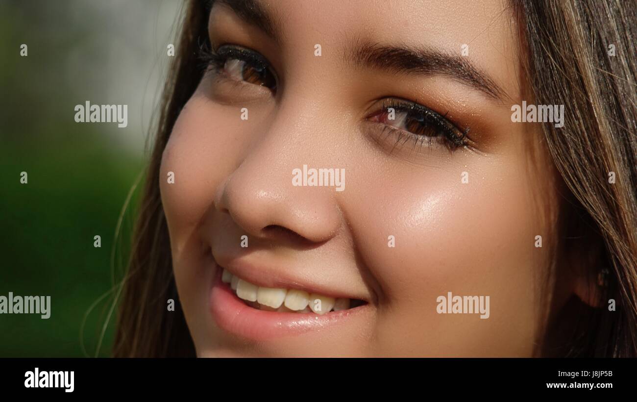 Youthful Female Face Stock Photo - Alamy