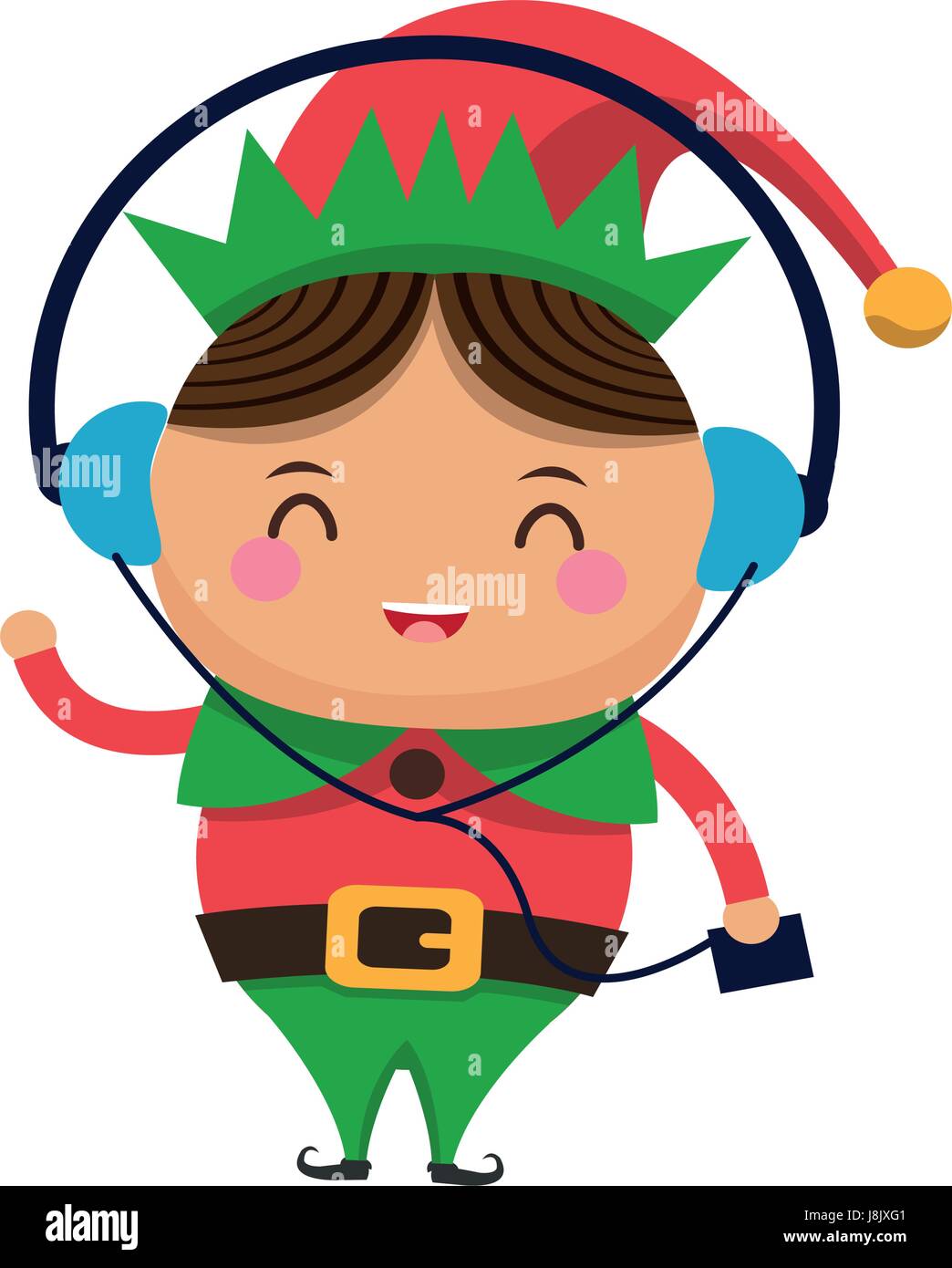 happy merry christmas elf character Stock Vector Image & Art - Alamy