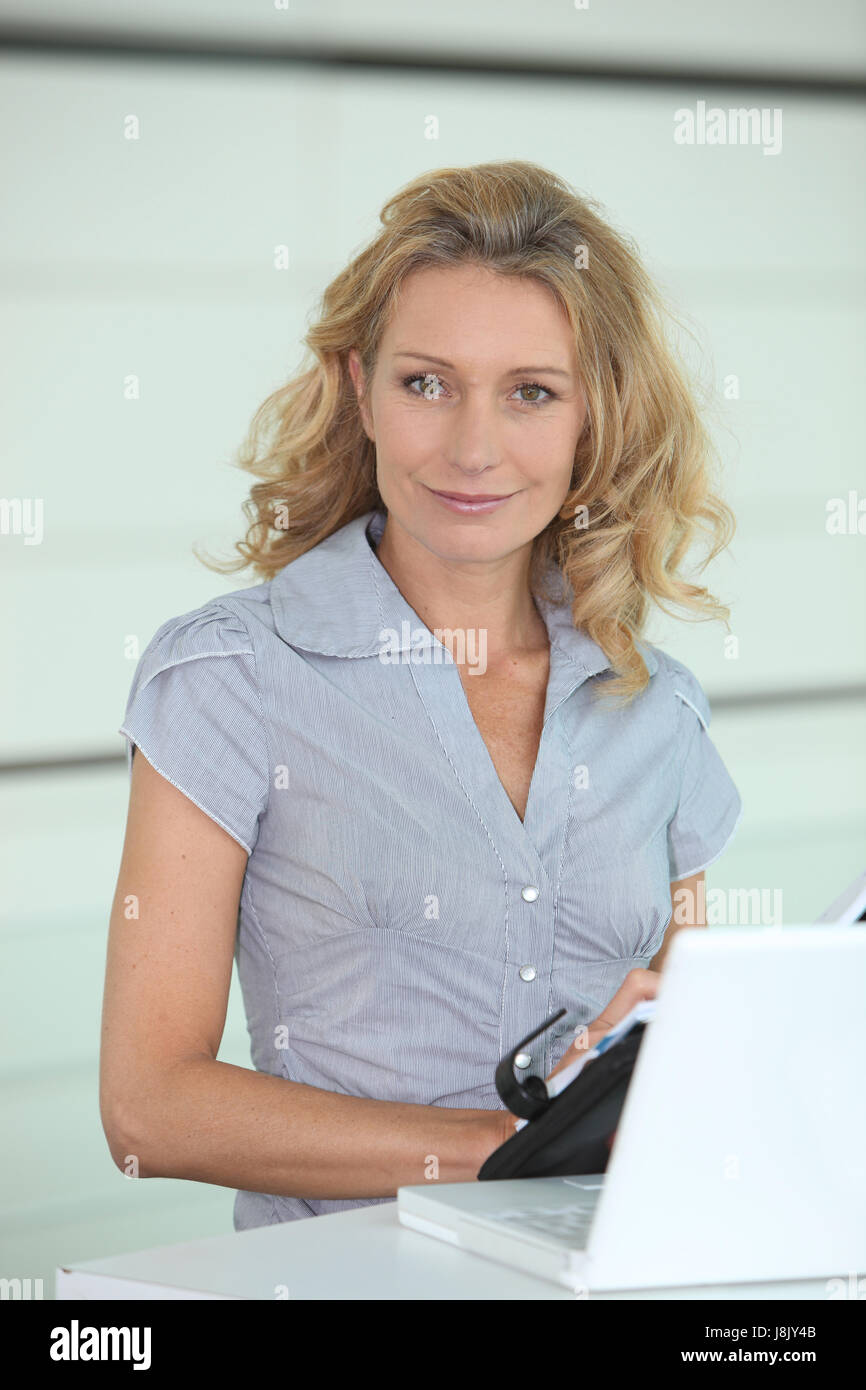 woman, office, laptop, notebook, computers, computer, laugh, laughs ...