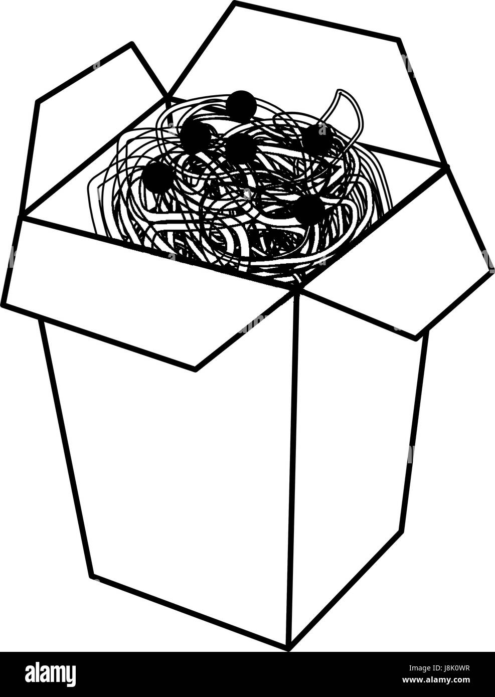 Pasta food box icon Black and White Stock Photos & Images - Alamy
