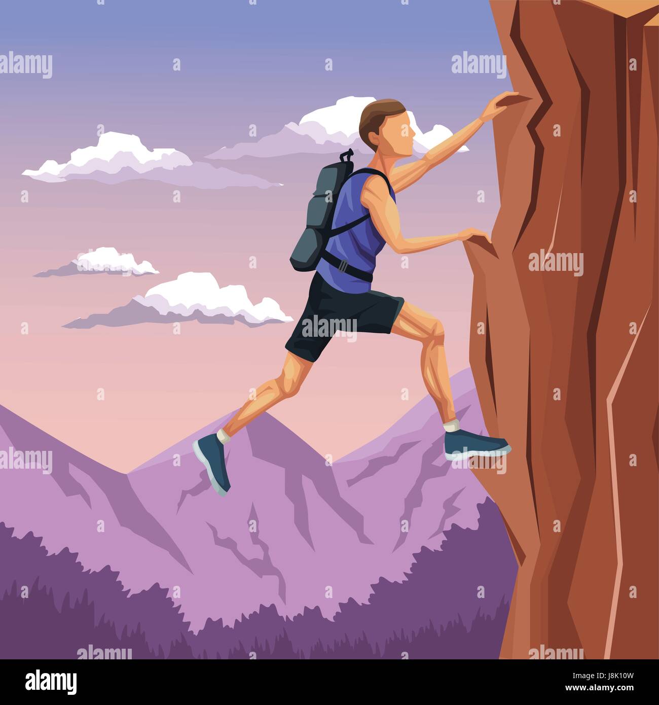 Climbing Mountain Clipart