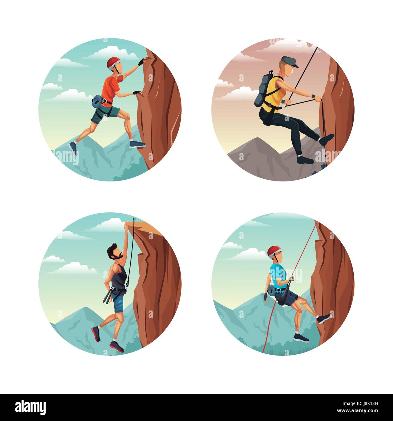 Man rock climbing Stock Vector Images - Alamy