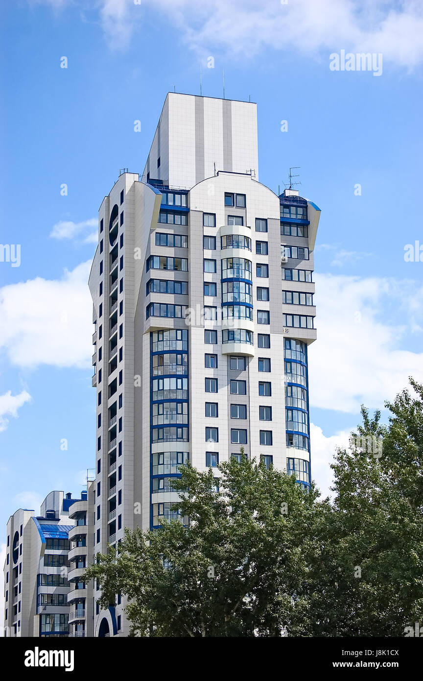 blue, tower, office, leaf, detail, big, large, enormous, extreme ...