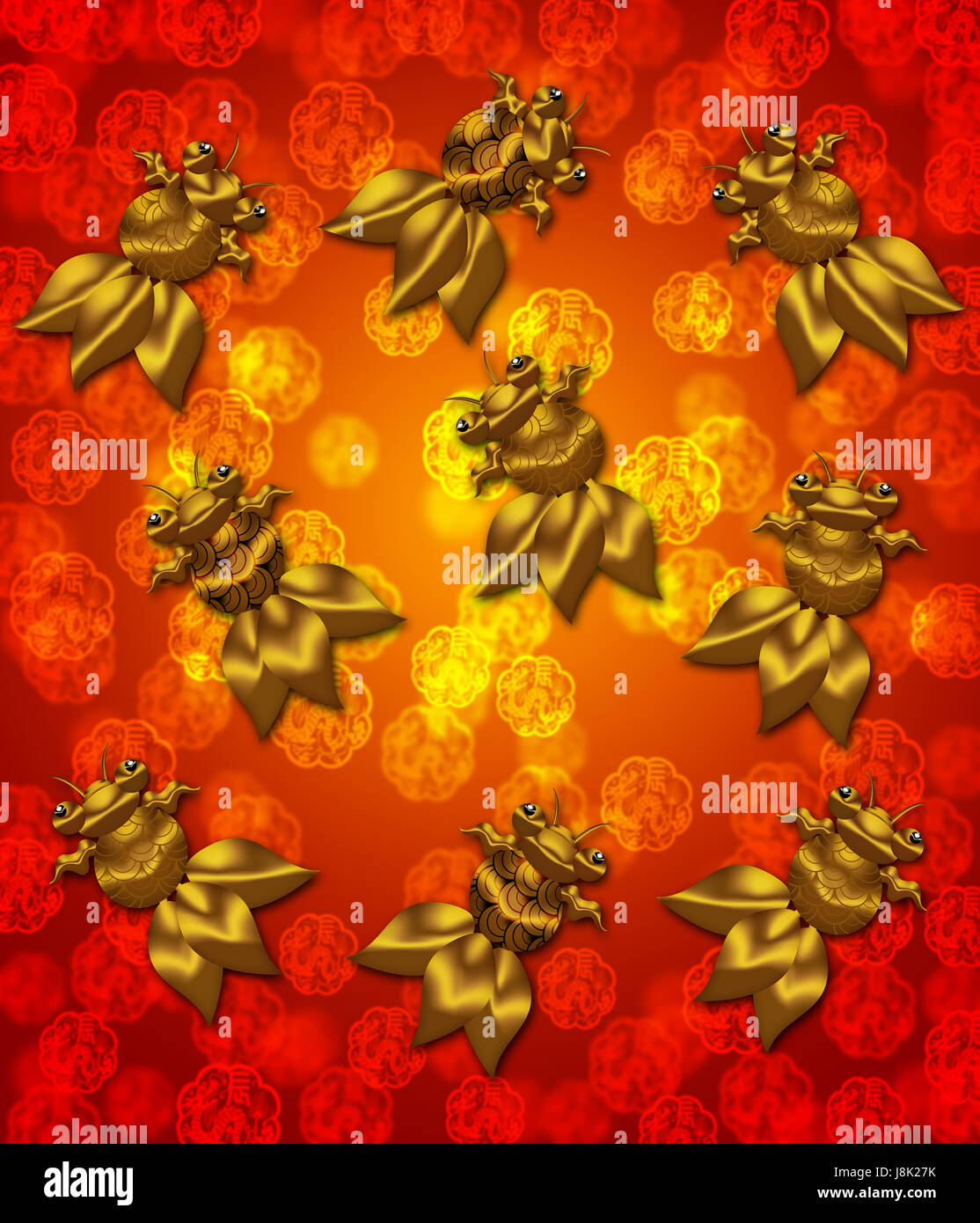 fish, chinese, goldfish, abundant, oriental, excess, nine, greeting ...