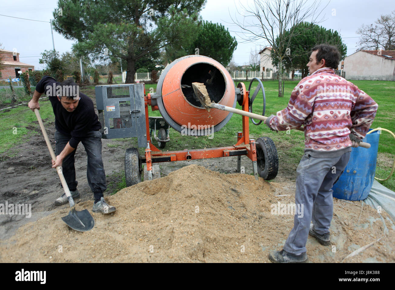 build, concrete, flush, cast, cement, builder, cart, motion ...