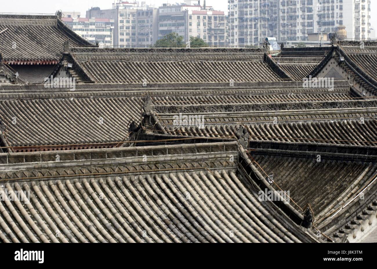 old town of xian,overlooking the rooftops Stock Photo - Alamy