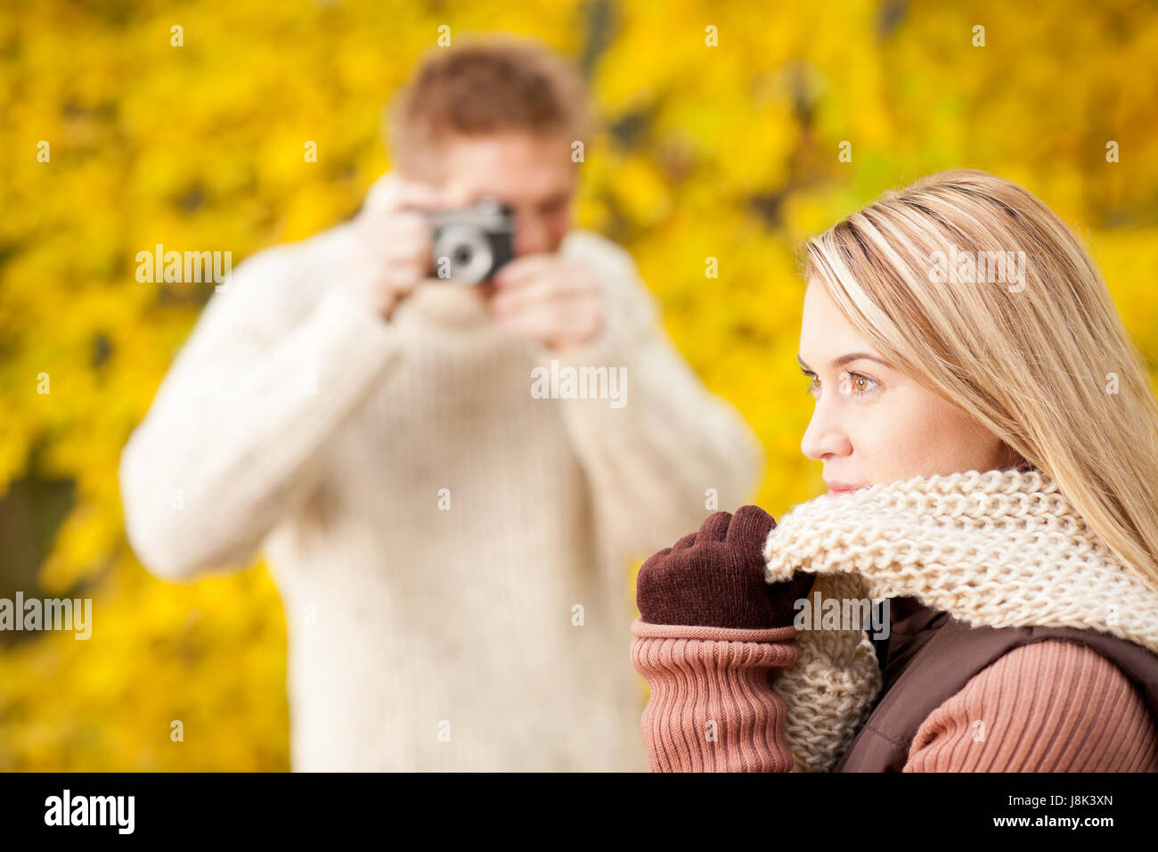 leaf, season, couple, pair, hug, embracement, embracing, nature ...