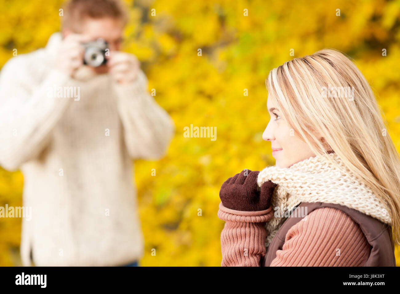 leaf, season, couple, pair, hug, embracement, embracing, nature ...