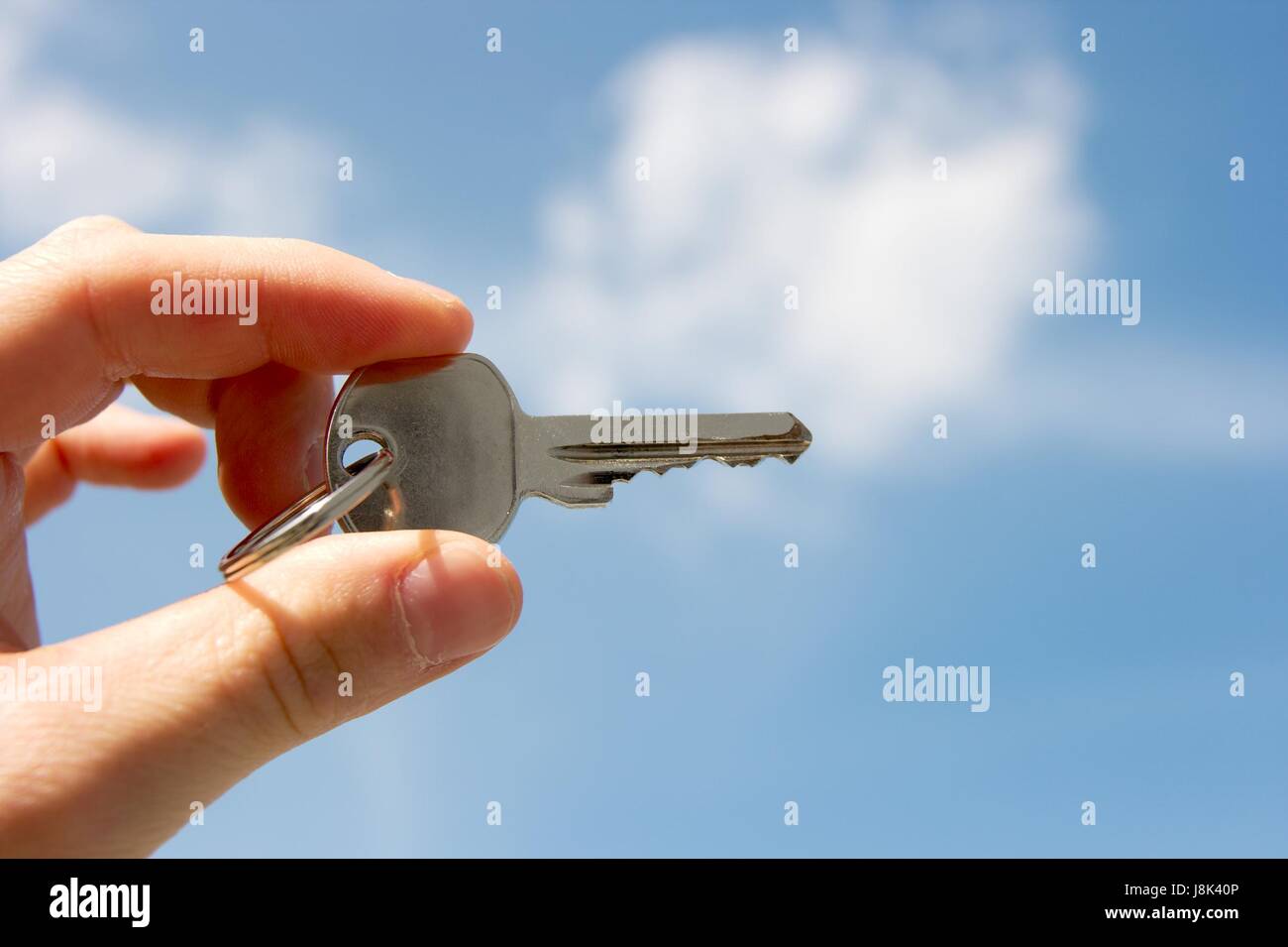 blue, hand, closeup, human, human being, hold, key, clear, firmament ...