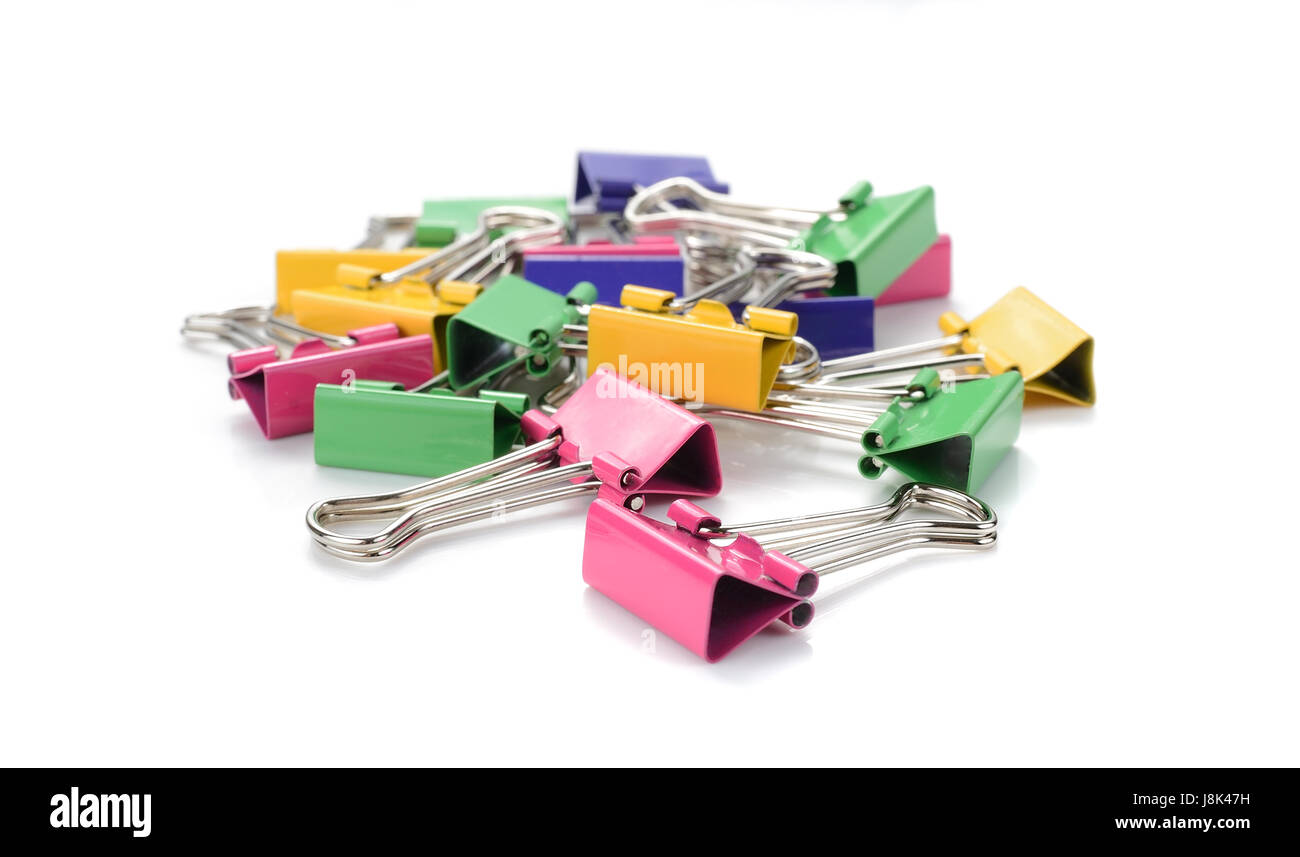 Color binder clips. Illustration on white background for design Stock ...