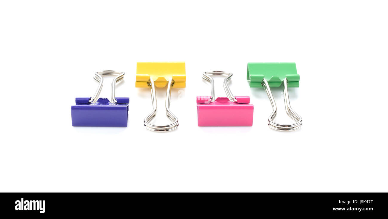 Color binder clips. Illustration on white background for design Stock ...