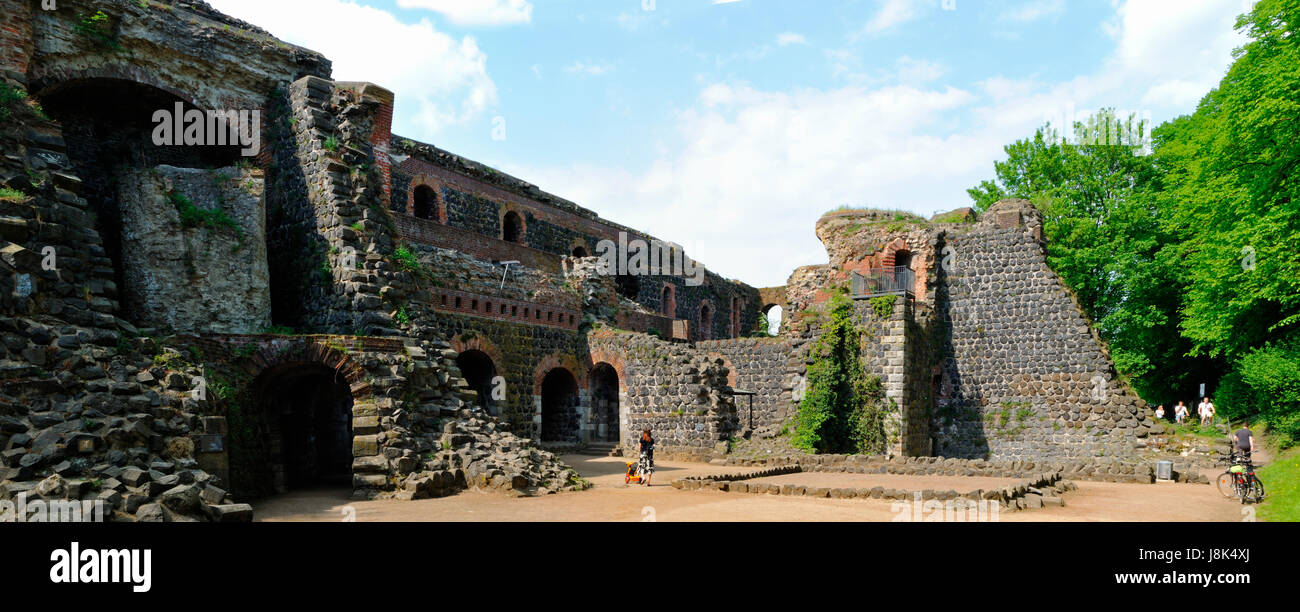 ruin, fortress, manor-house, germany, german federal republic, chateau ...