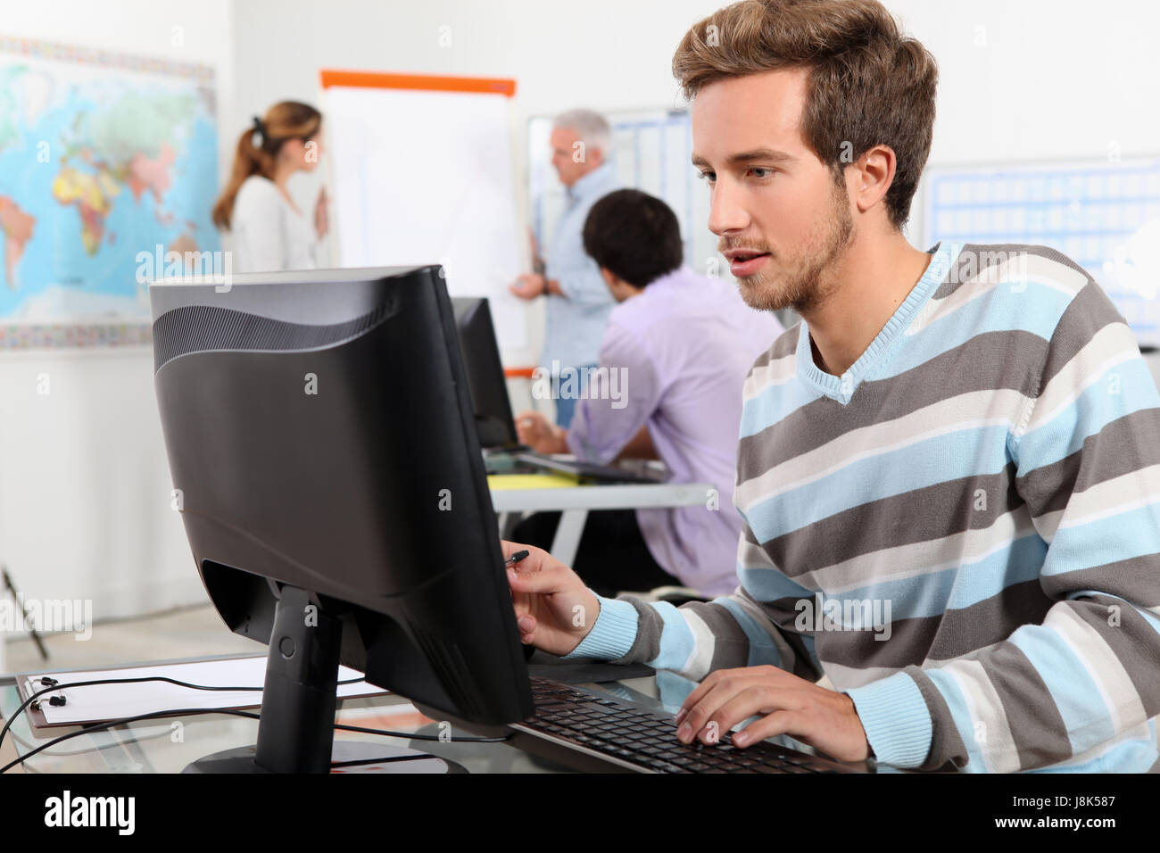 teacher, education, night, nighttime, evening, adult, beard, class ...