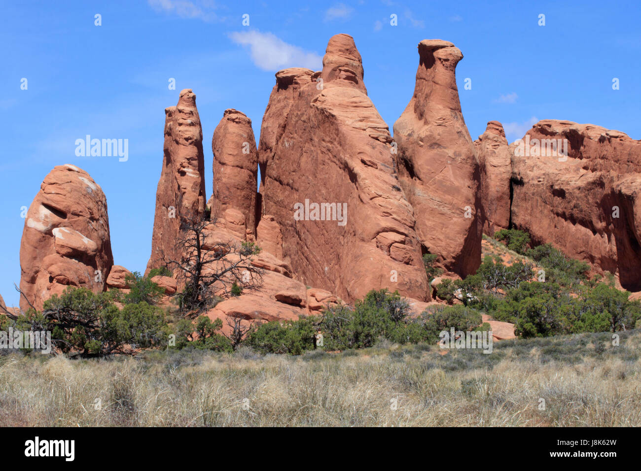 Large geological formations in Arches National Park, Moab, Utah Stock ...