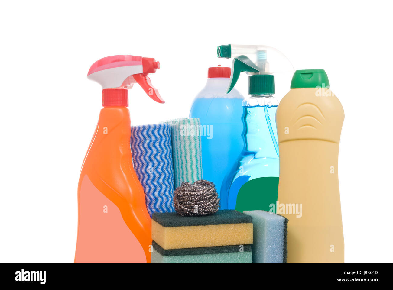 bottle, detergent, scour, cloth, blue, green, bottle, wash, washing ...