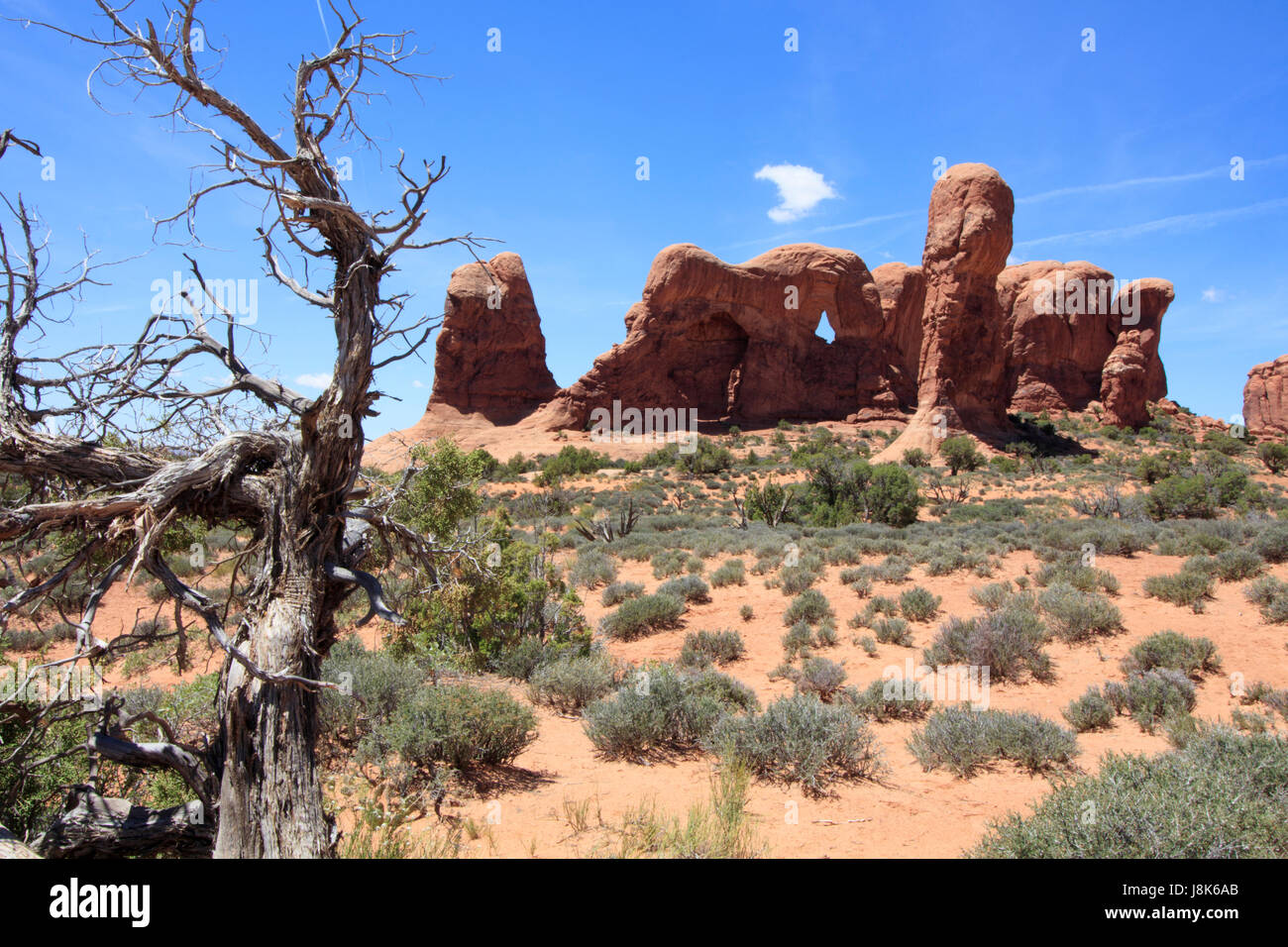 Large geological formations in Arches National Park, Moab, Utah Stock ...
