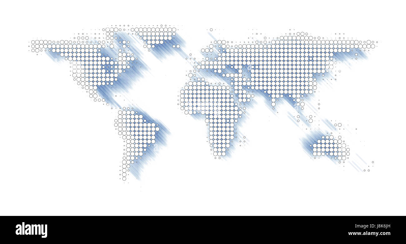 blue, dots, circles, outlines, globe, planet, earth, world, raster ...