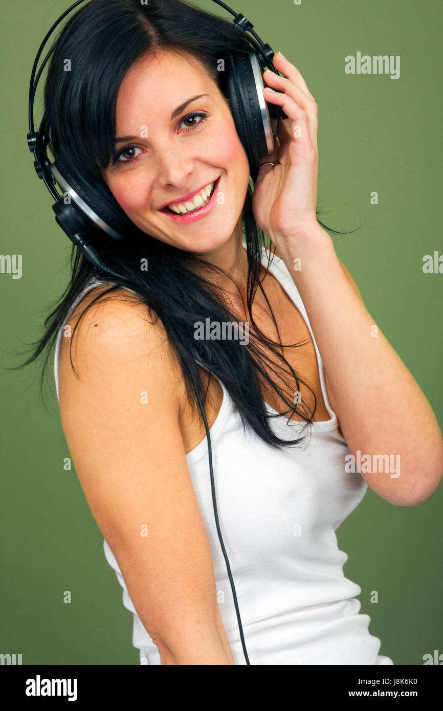 woman, listen, music, portrait, listening, humans, human beings, people ...