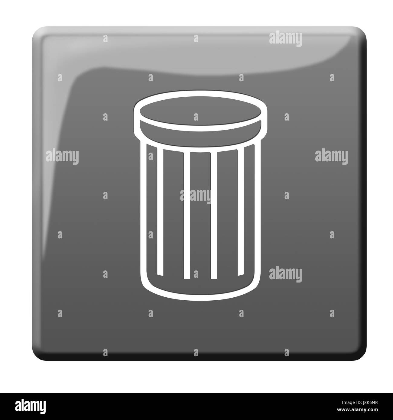 bucket, trash, garbage can, button, mull, refuse, discharge, pictogram ...