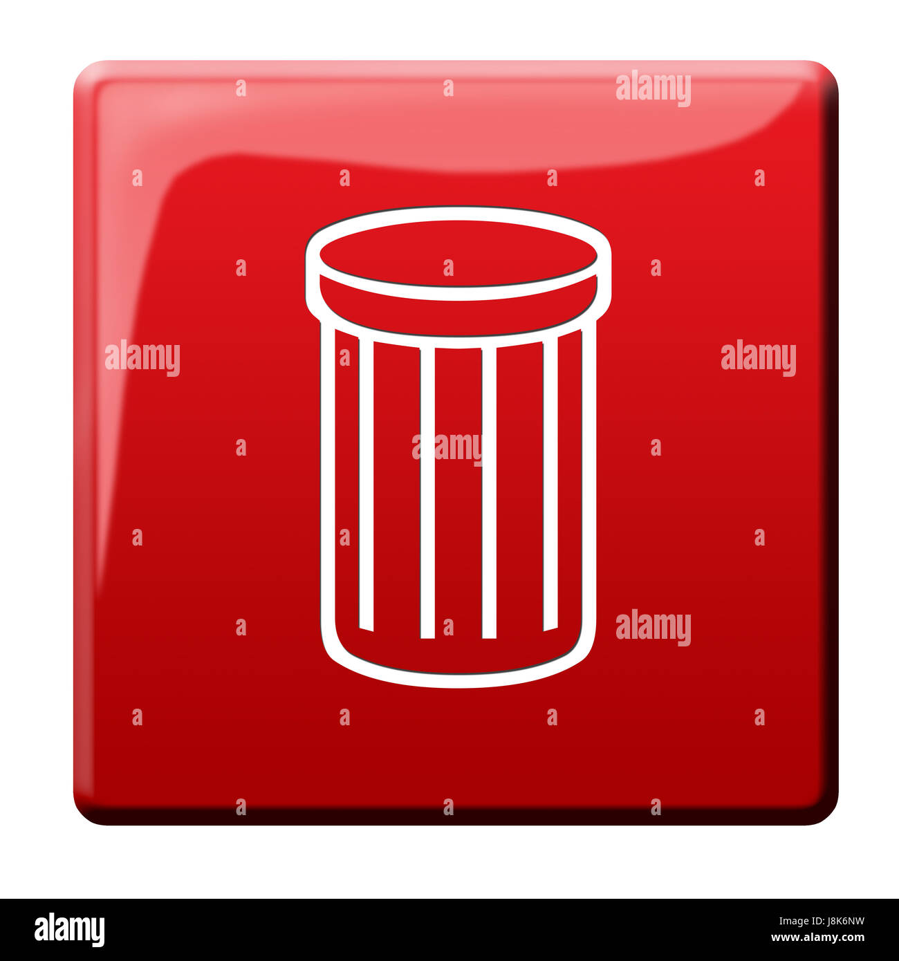 bucket, trash, garbage can, button, mull, refuse, discharge, pictogram ...