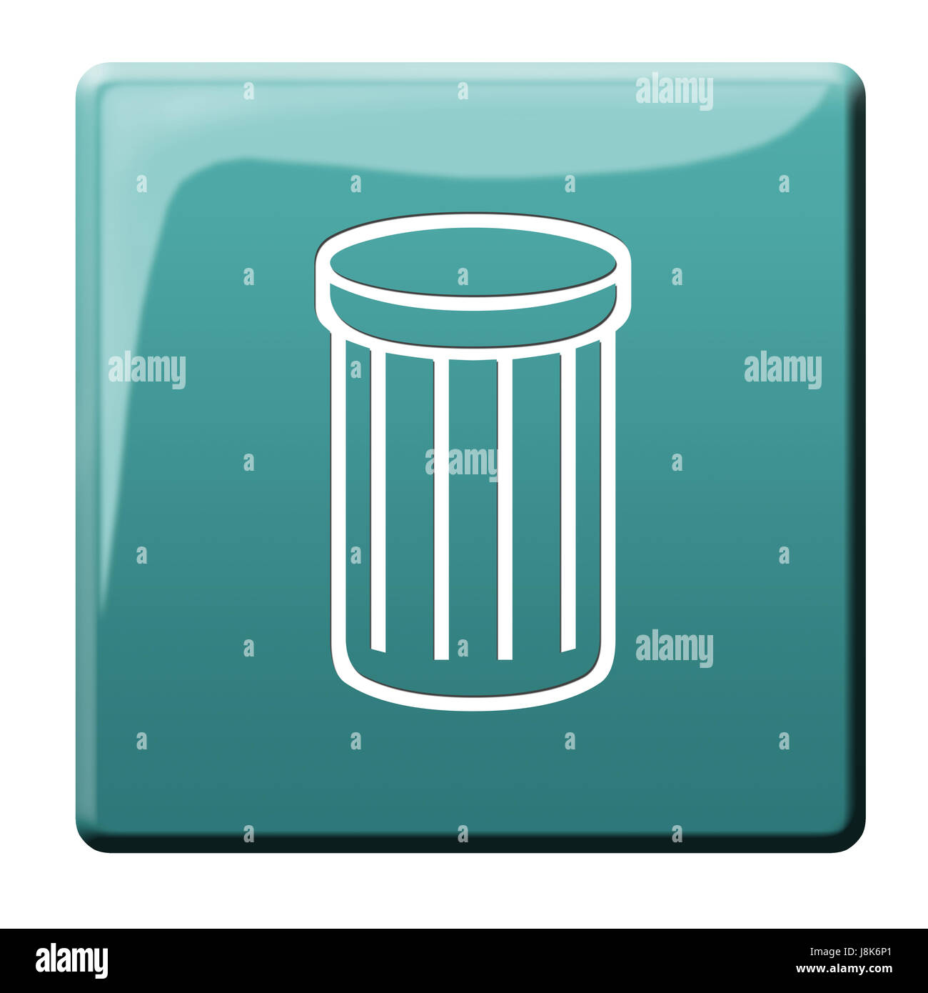 bucket, trash, garbage can, button, mull, refuse, discharge, pictogram ...