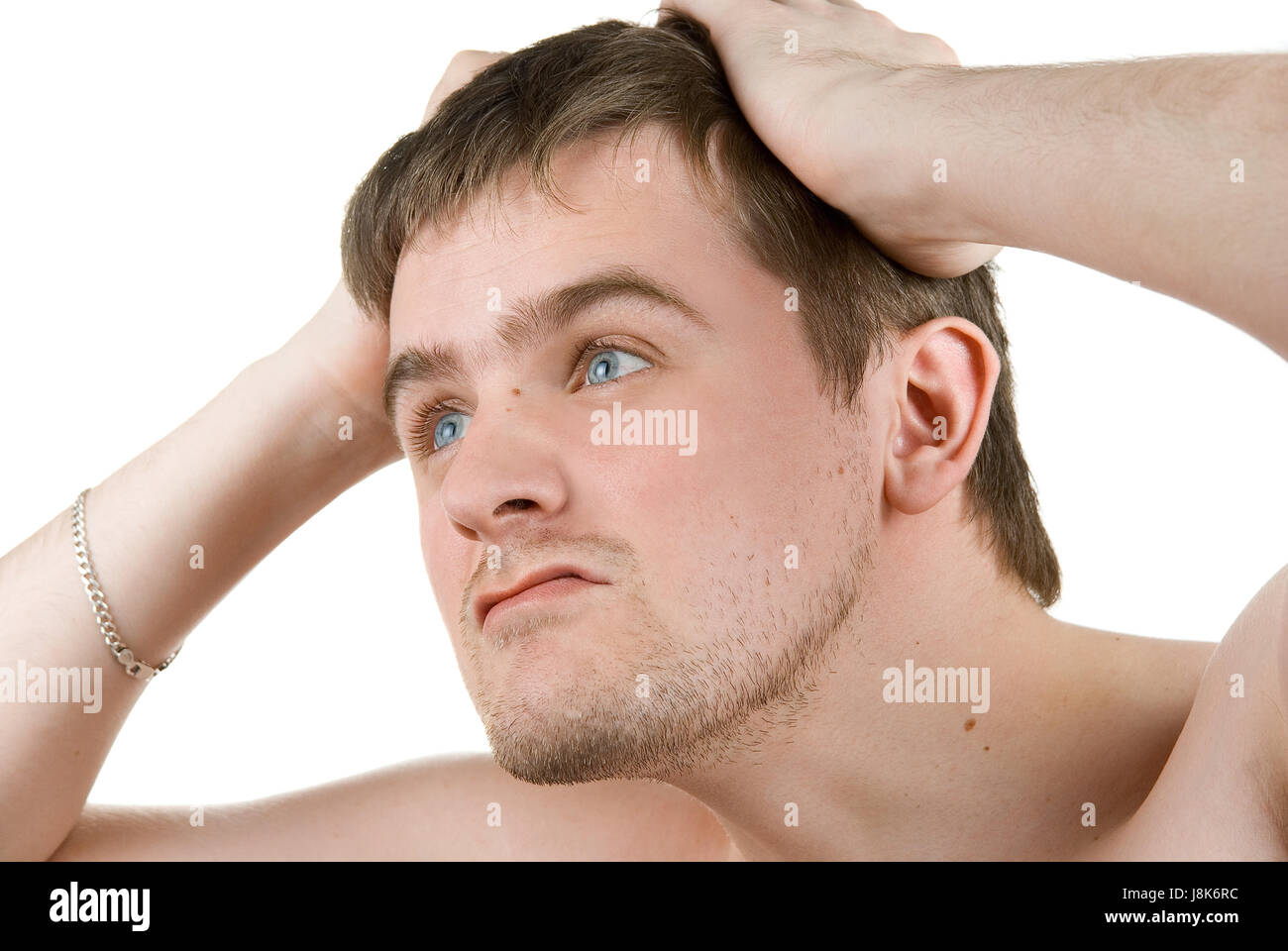 guy, gesture, hand, hands, isolated, male, masculine, face, portrait ...