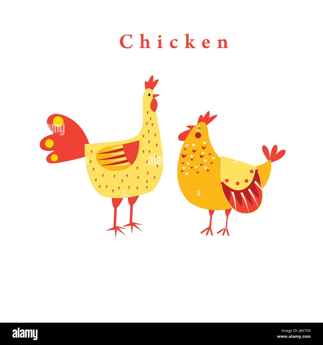 Funny chicken graphics on a white background Stock Vector Image & Art ...