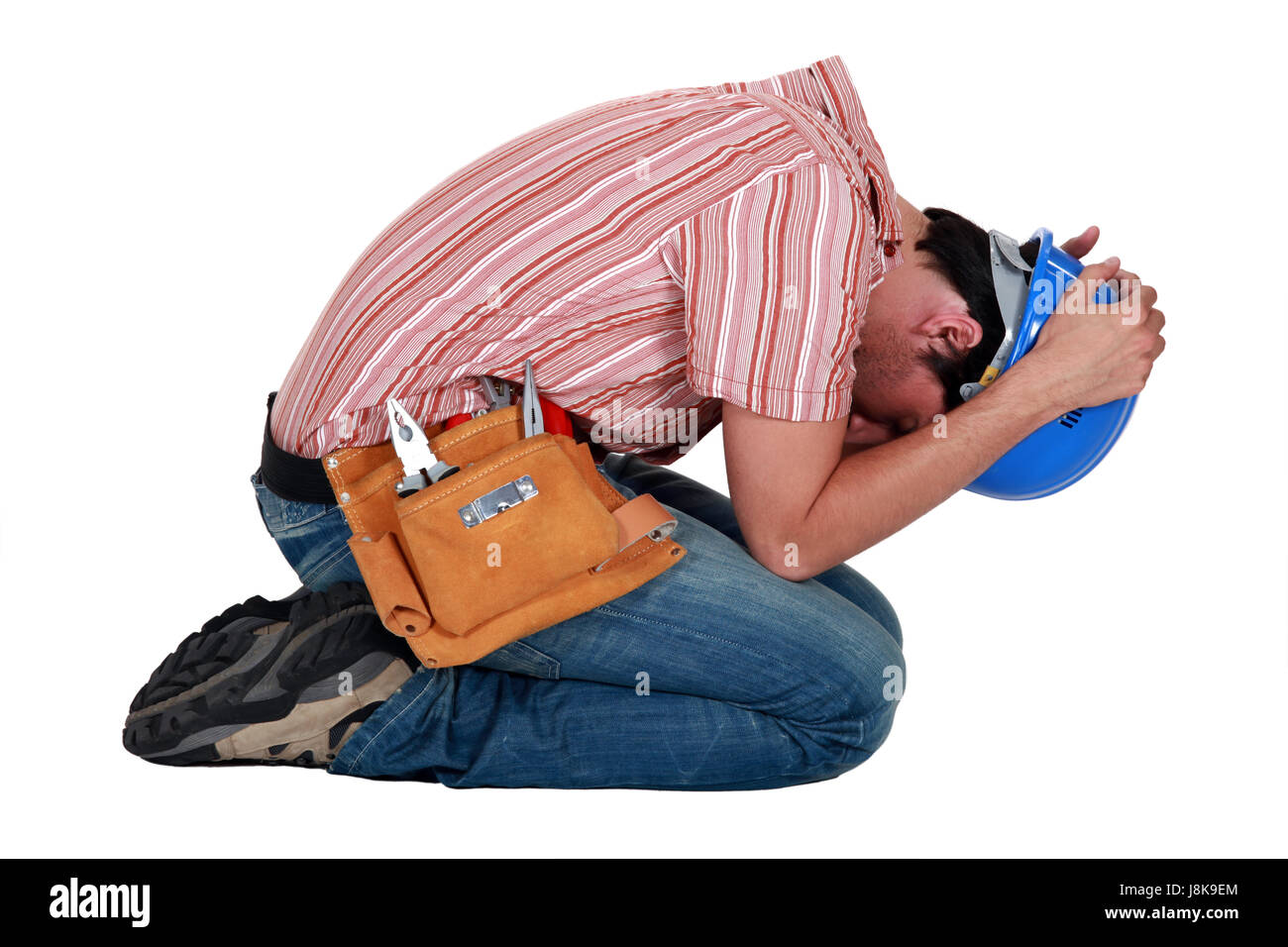 Isolated business man crouch hi-res stock photography and images - Alamy