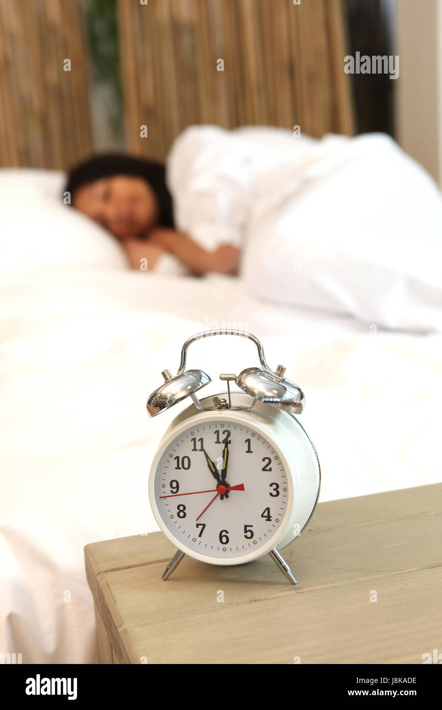 woman, object, closeup, clock, date, time, time indication, sleep ...