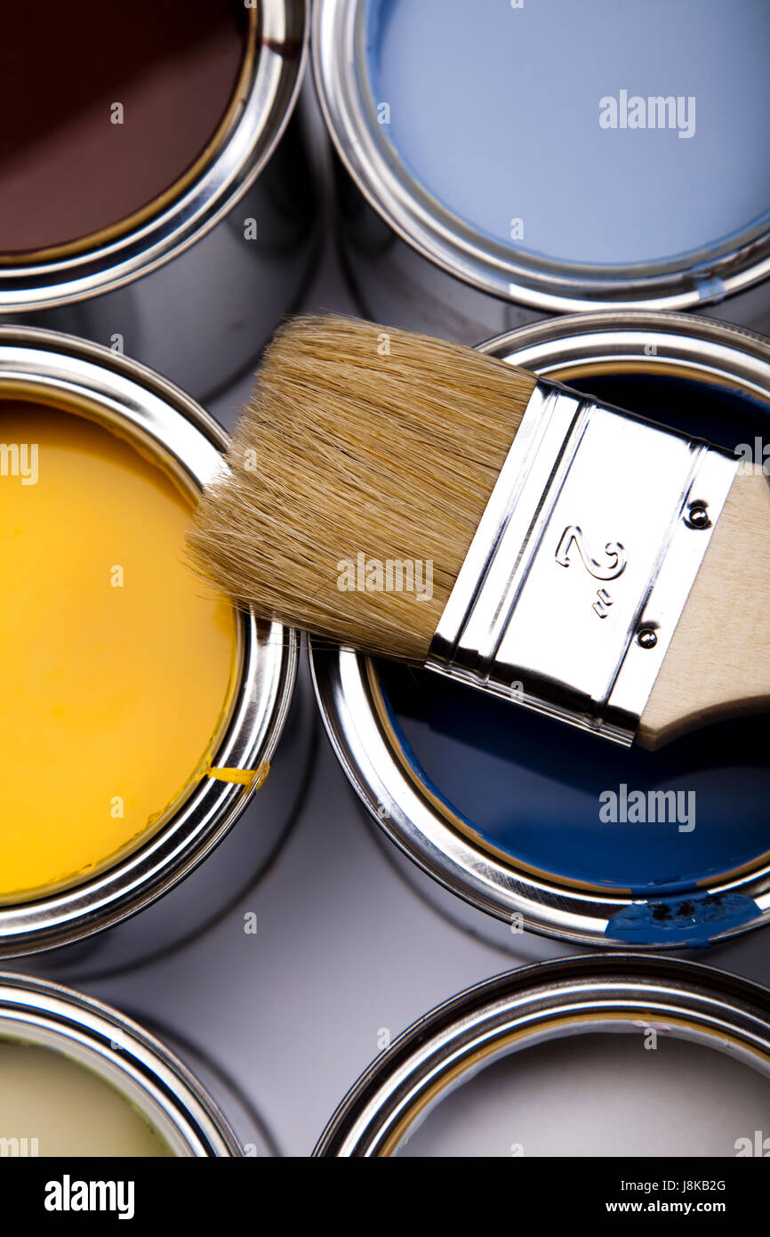 colour, brush, decoration, paint, color, colorful, can, paintbrush ...