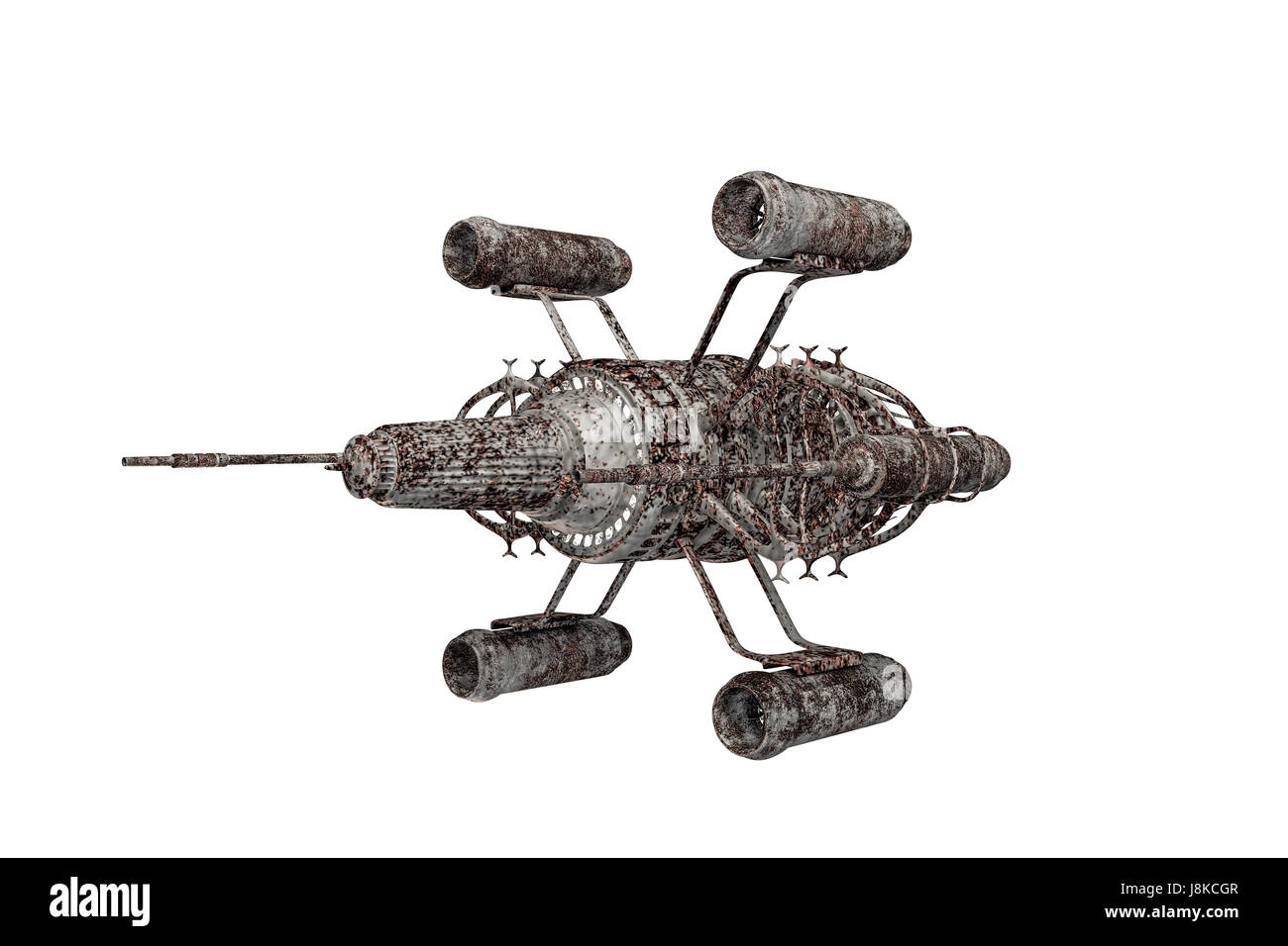 3d illustration of a rusty spaceship isolated on white background Stock ...