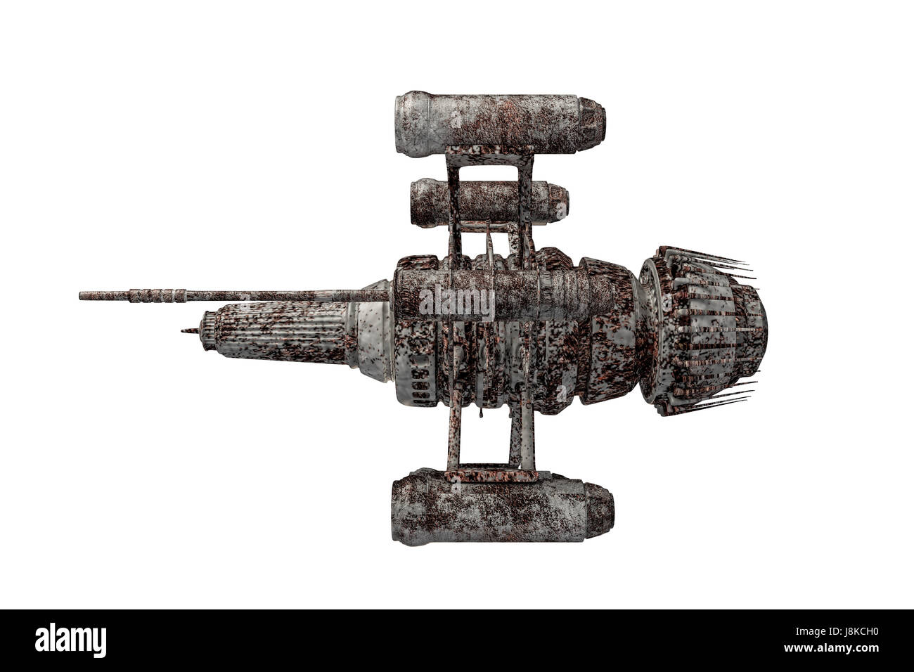 3d illustration of a rusty spaceship isolated on white background Stock ...
