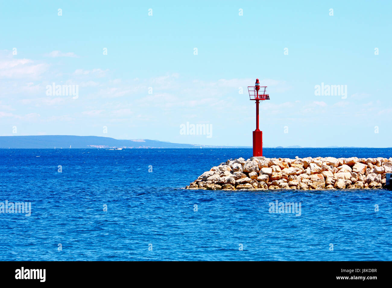 navigation, harbor, pier, port, beacon, lighthouse, light, blue, stone ...