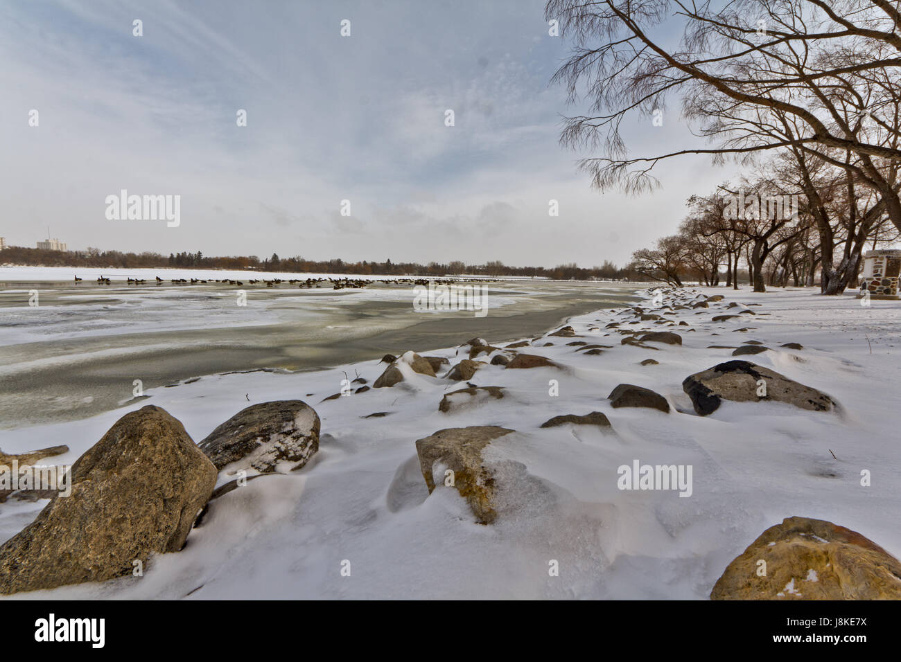 winter, frozen, fresh water, lake, inland water, water, landscape ...