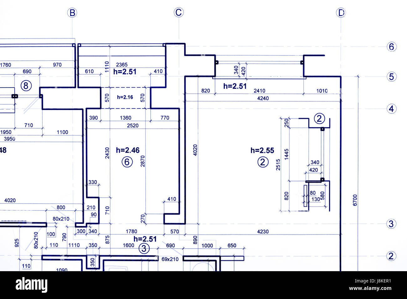 engineering blueprints, construction plan, part of architectural ...