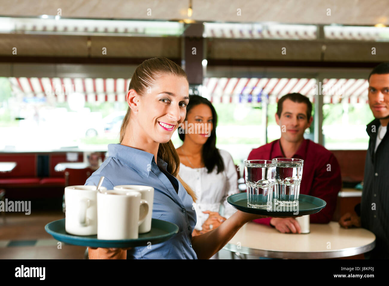 woman, cafe, restaurant, bar, tavern, bear, coffee cup, serve, service ...