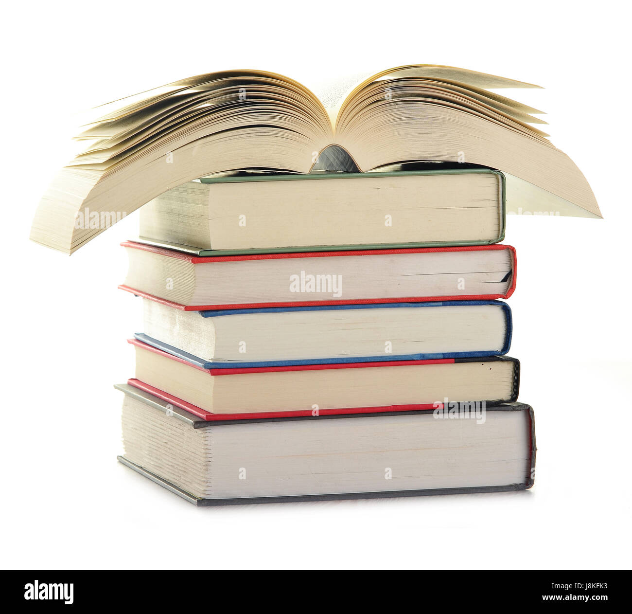 education, isolated, stack, reading, sheet of paper, paper, book, white ...