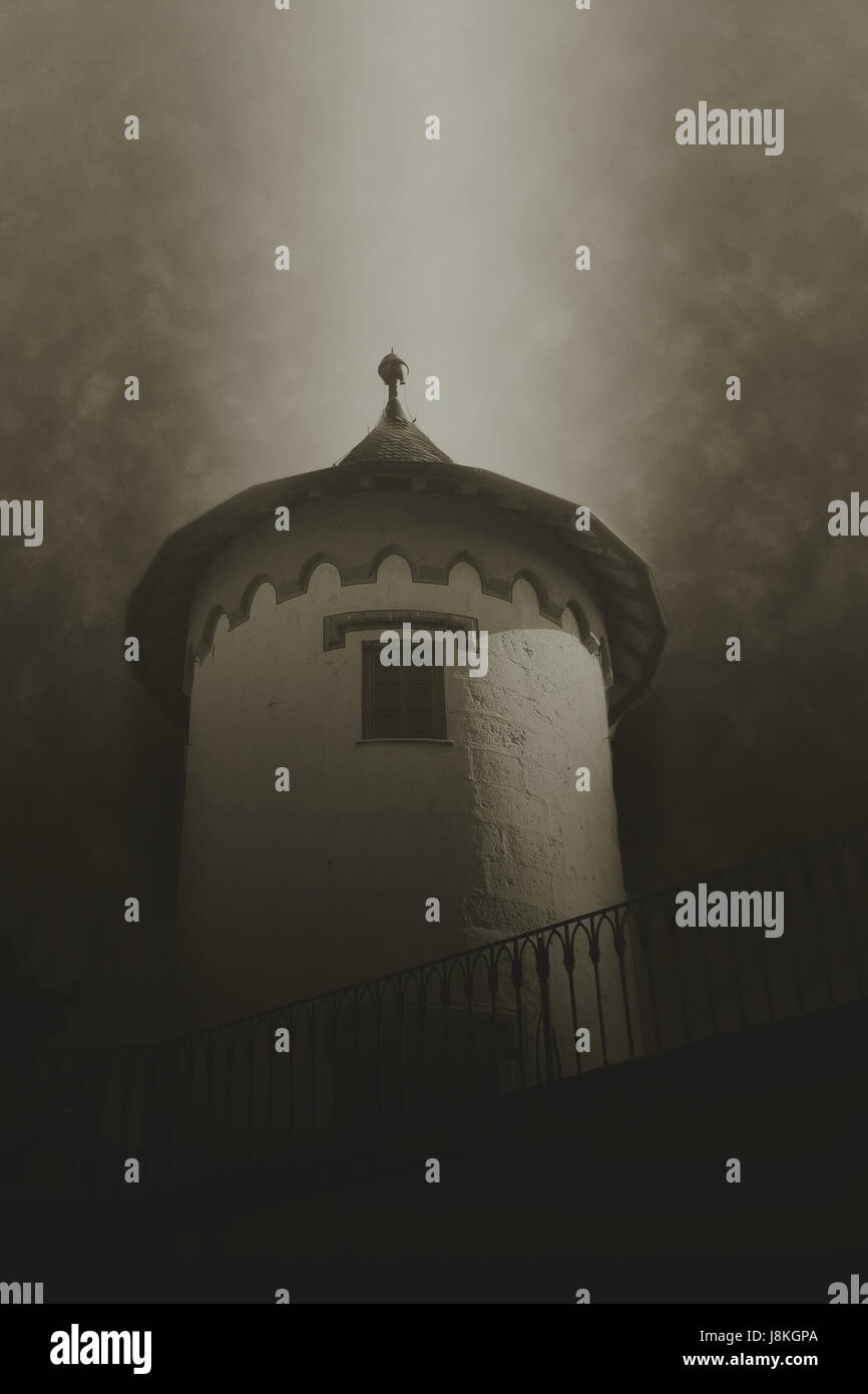 Tower in mystik light Stock Photo - Alamy