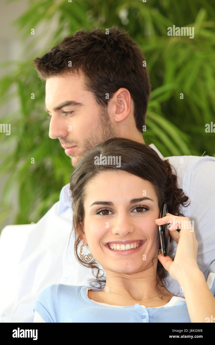 Woman ignoring phone call hi-res stock photography and images - Alamy